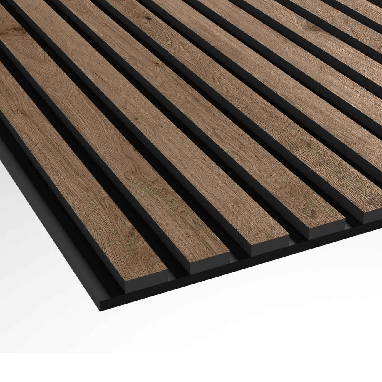 Natural Veneer Slats Wall Panel Walnut – Diollo