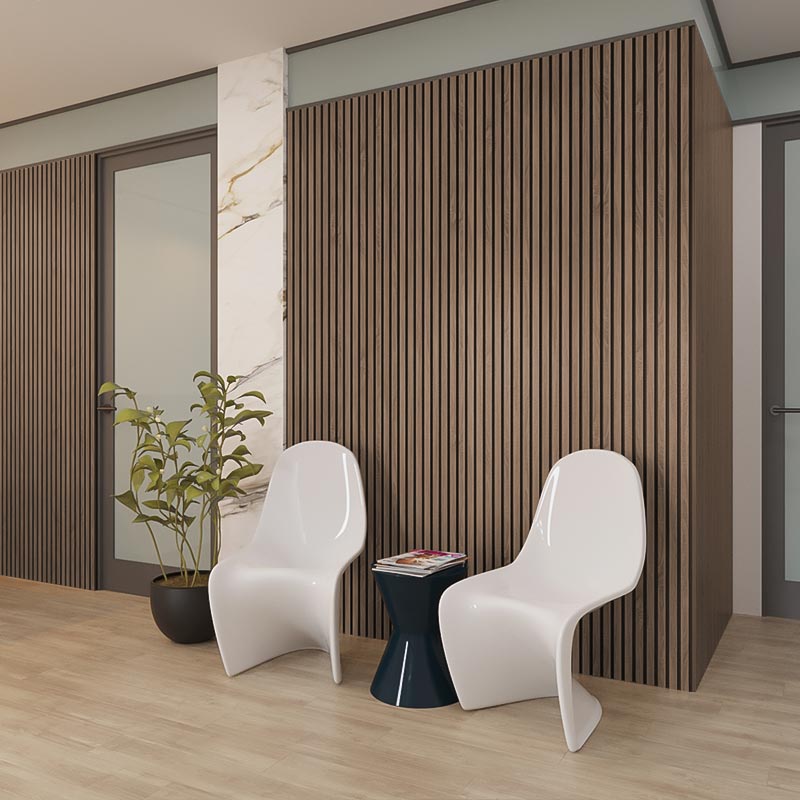 Natural Veneer Slats Wall Panel Walnut – Diollo