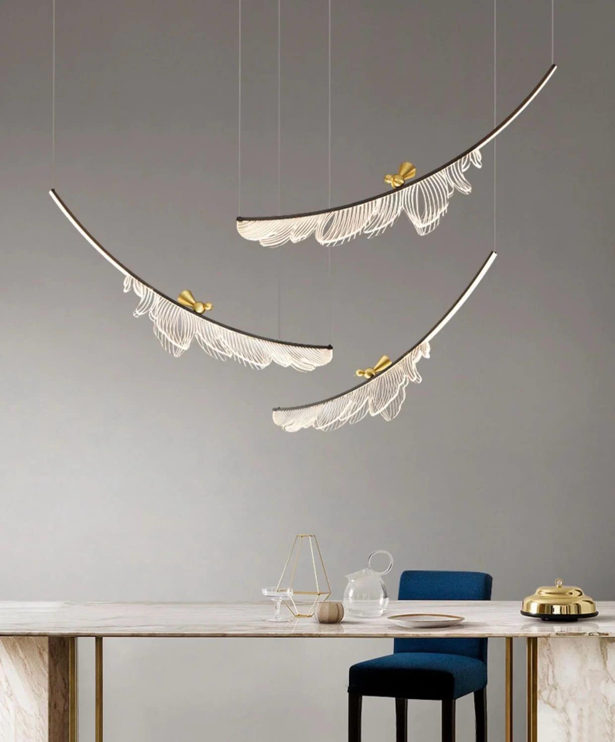 Modern Linear Hanging Light Long Strip Arc Sleaves – Diollo